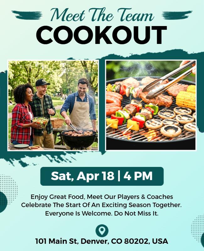 Meet the Team Cookout Event Flyer Template