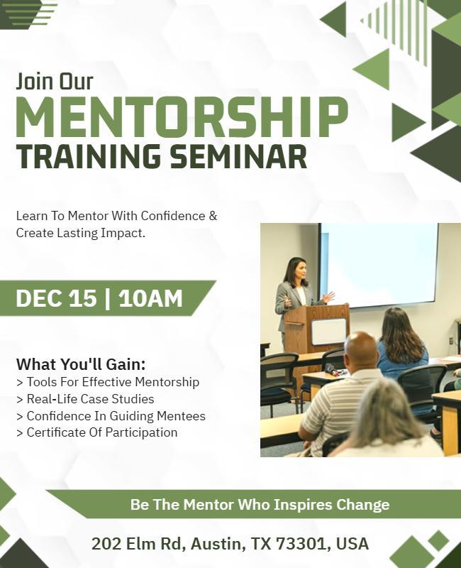 Mentorship Training Seminar Educational Flyer Template
