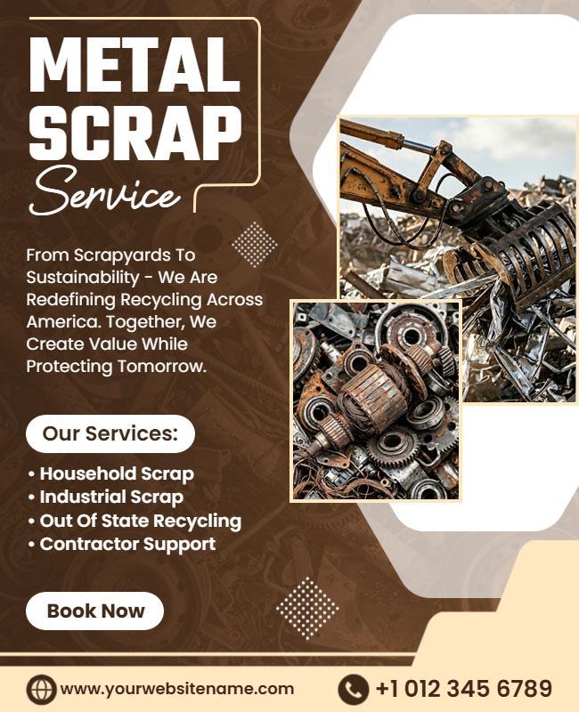 Metal Scrap Recycling Services Promotional Flyer Template