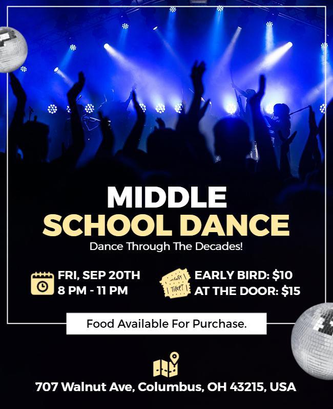 Middle School Dance Event Flyer Template