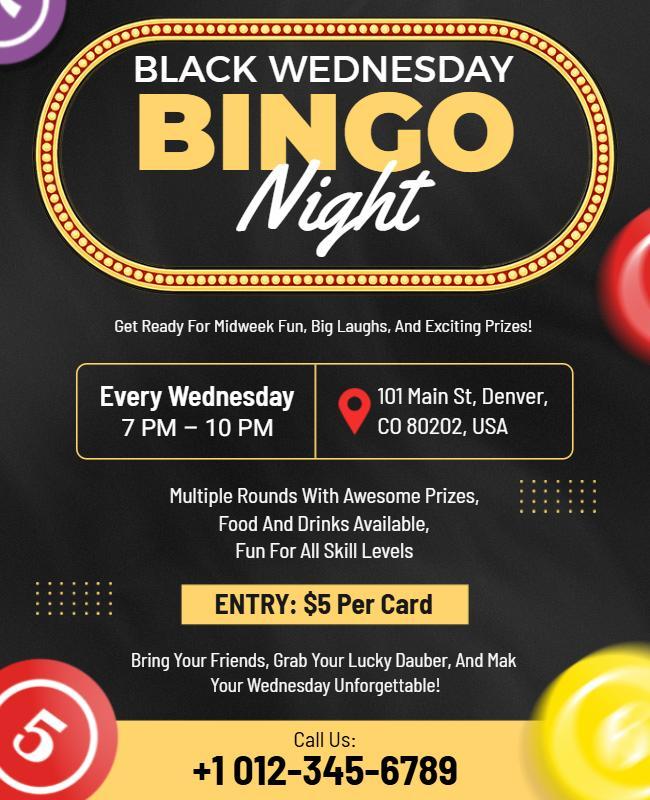Midweek Bingo Night Event Flyer Template