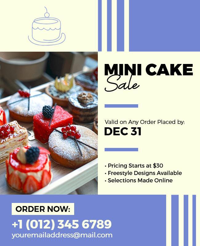 Mini Cake Sale Promotional Flyer Template