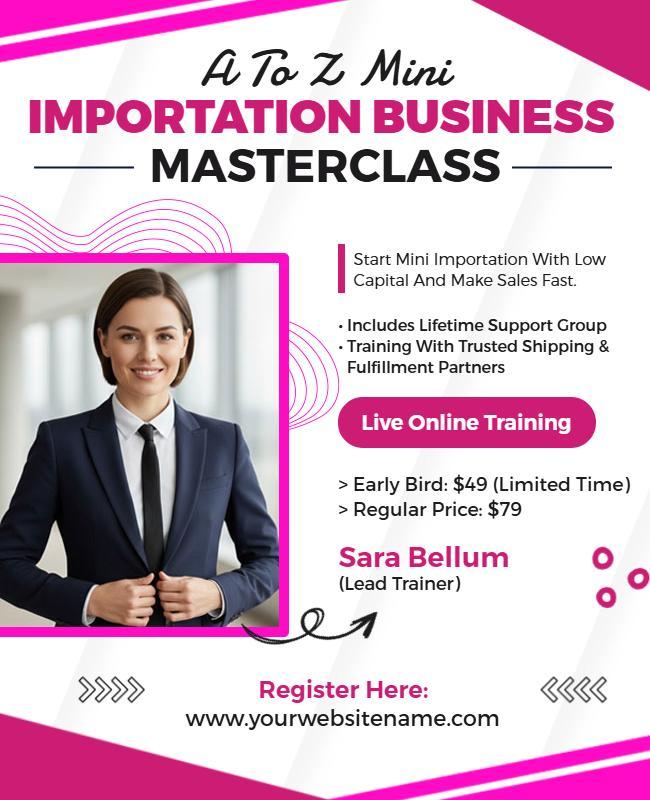 Mini Importation Business Masterclass Flyer Template
