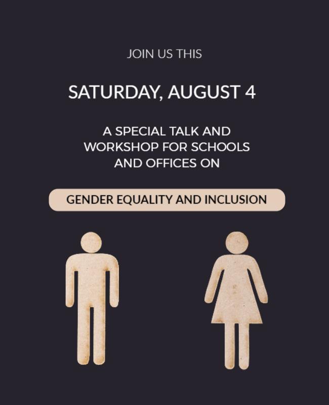 Minimalist Gender Equality and Inclusion Workshop Poster Template