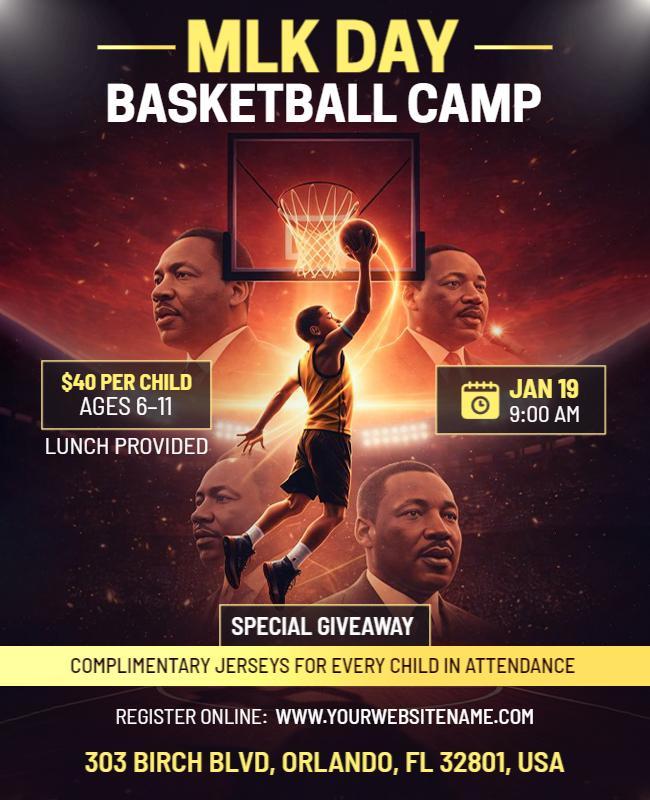 MLK Day Basketball Camp Flyer Template