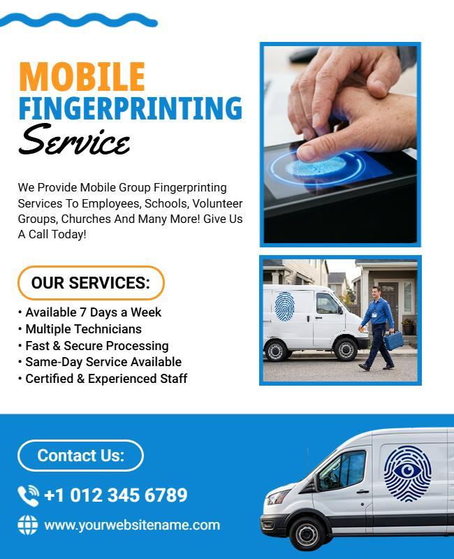 Mobile Fingerprinting Services Promotional Flyer Template