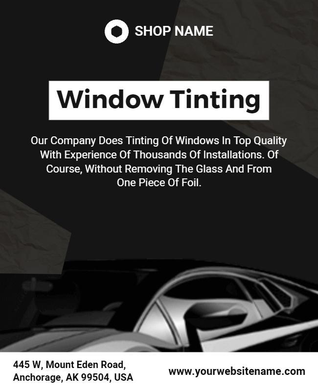 Modern Black Window Tinting Service Promotion Poster Template