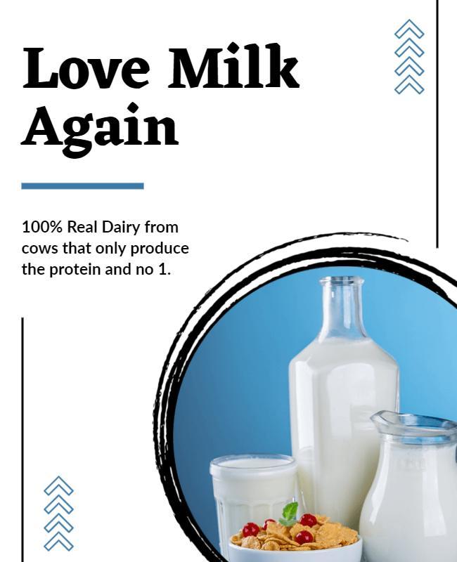 Modern Blue Dairy Promotion Poster Template