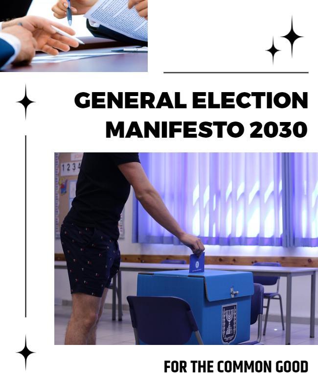Modern Blue General Election Manifesto 2030 Poster Template