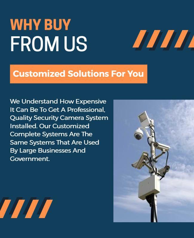 Modern Blue Security Camera Services Promotion Poster Template