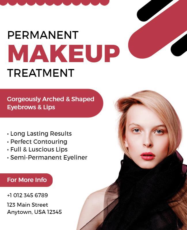 Modern Chic Permanent Makeup Treatment Poster Template