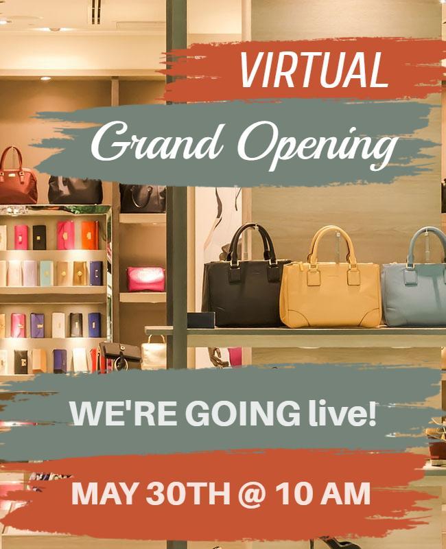 Modern Chic Virtual Grand Opening Fashion Store Poster Template