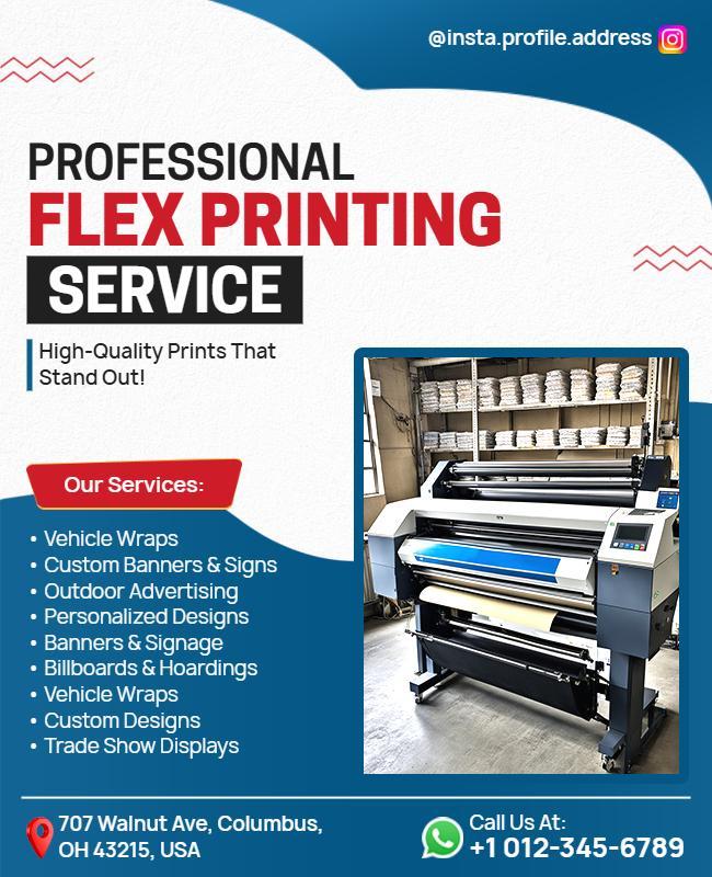 Modern Colorful Flex Printing Service Promotional Poster Template