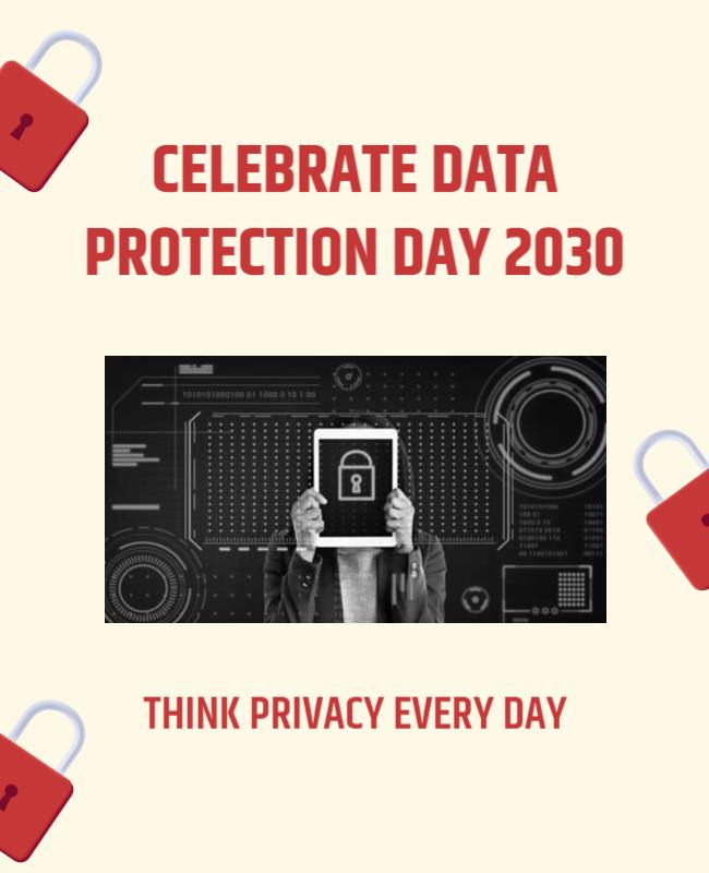 Modern Data Privacy Awareness Campaign Poster Template