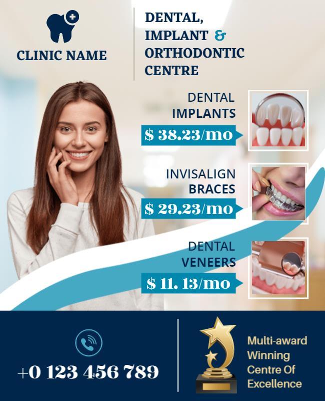Modern Dental Care and Orthodontics Promotion Poster Template
