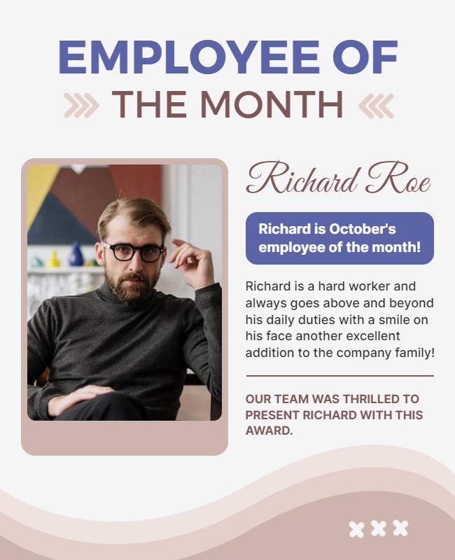 Modern Employee Recognition with Warm Colors Poster Template