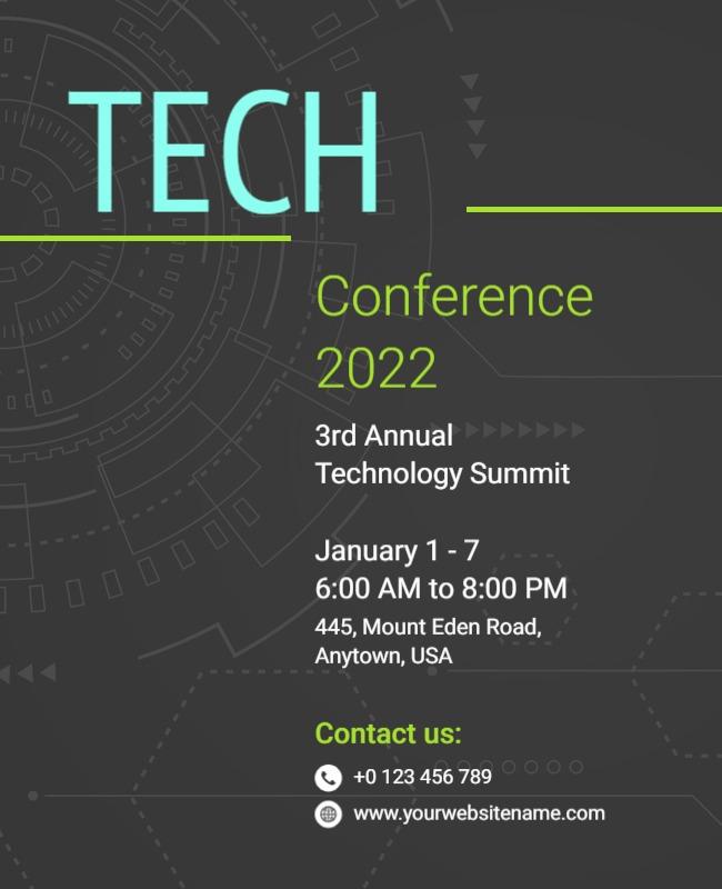 Modern Green Tech Conference Summit Poster Template