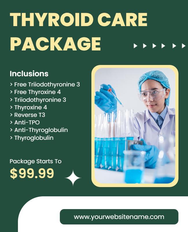 Modern Green Thyroid Care Package Health Poster Template
