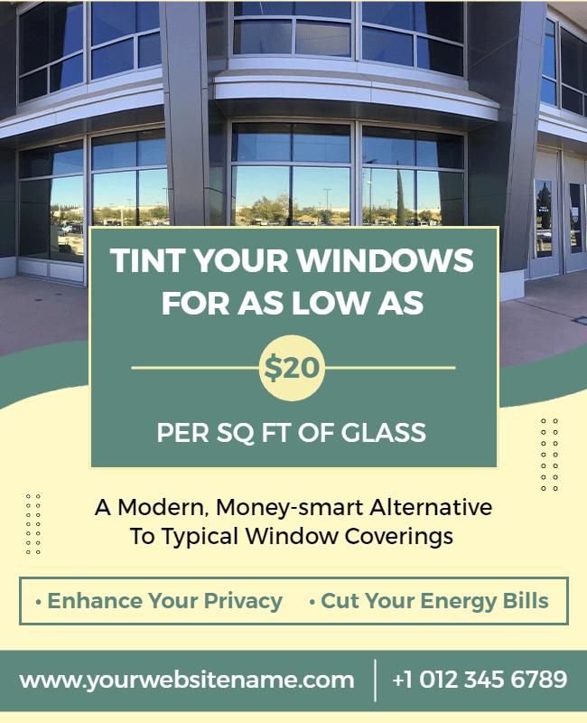 Modern Green Window Tinting Service Promotion Poster Template