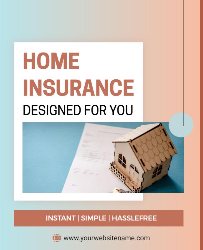 Modern Home Insurance Promotional Service Poster Template