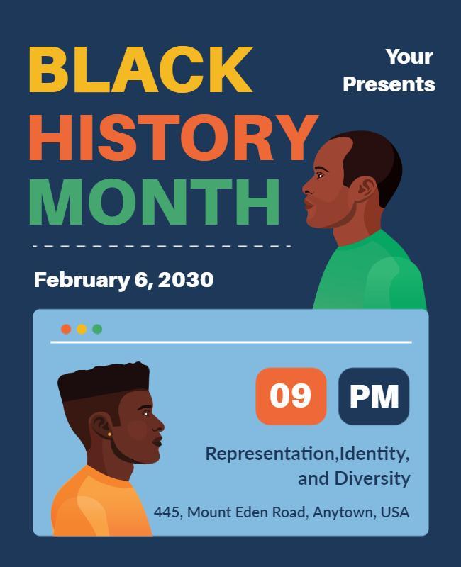 Modern Illustration for Black History Month Celebration Poster Template