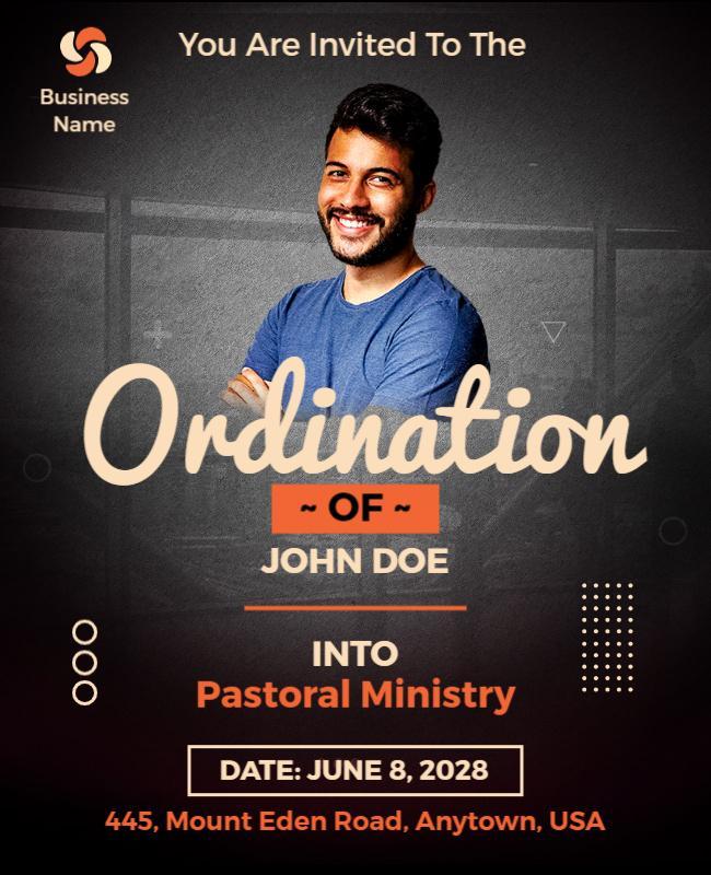 Modern Invitation to Ordination Ceremony Poster Template