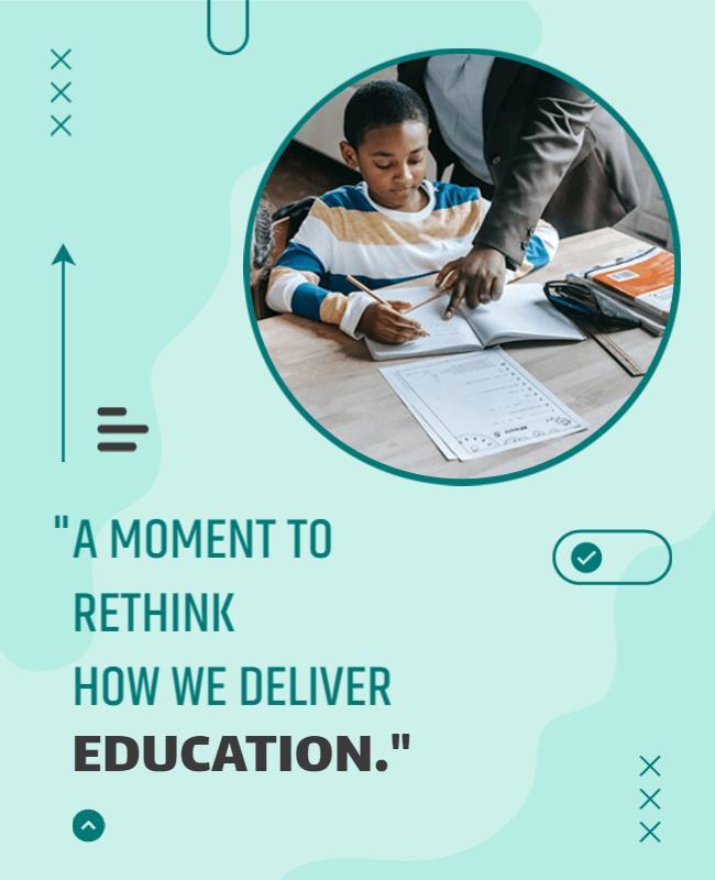 Modern Light Blue Educational Reform Initiative Poster Template