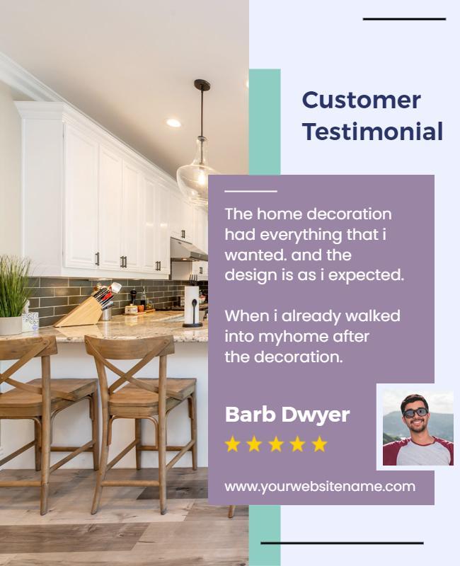 Modern Minimalist Customer Testimonial Design Poster Template