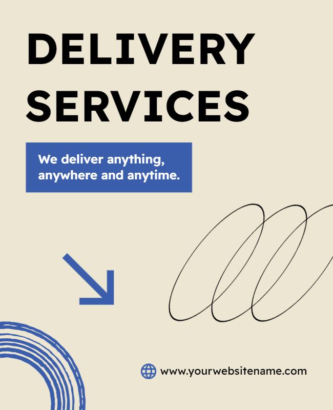 Modern Minimalist Delivery Services Announcement Poster Template