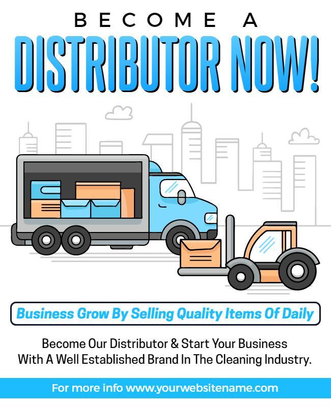 Modern Minimalist Distributor Recruitment Business Poster Template