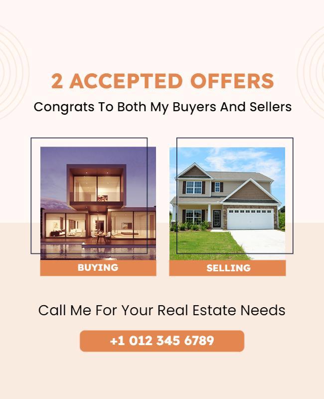 Modern Orange Real Estate Offers Announcement Poster Template