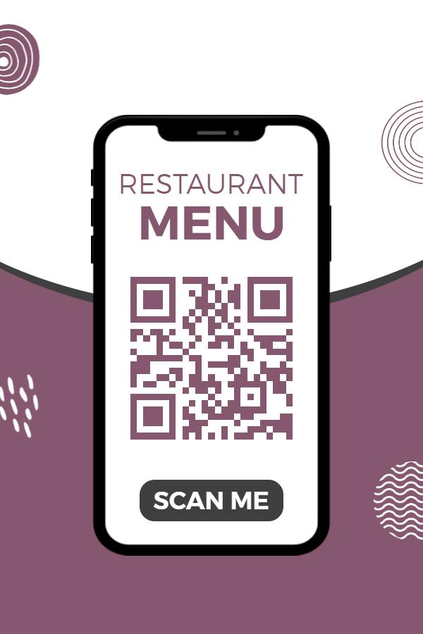 Modern Purple Digital Restaurant Menu Poster Template