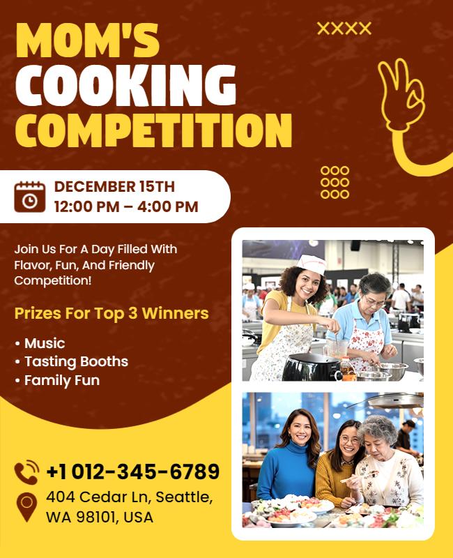 Mom's Cooking Competition Event Flyer Template