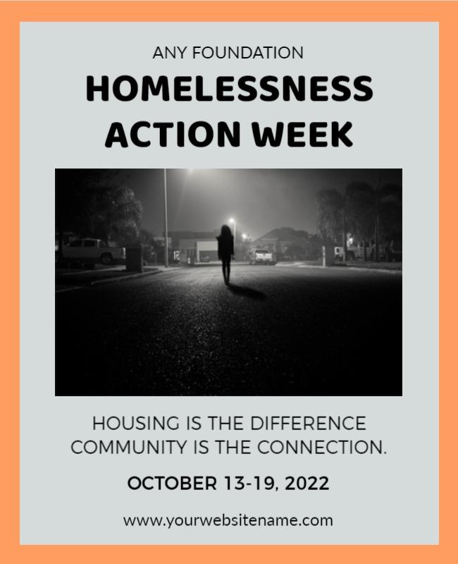 Monochrome Awareness Campaign for Homelessness Action Week Poster Template