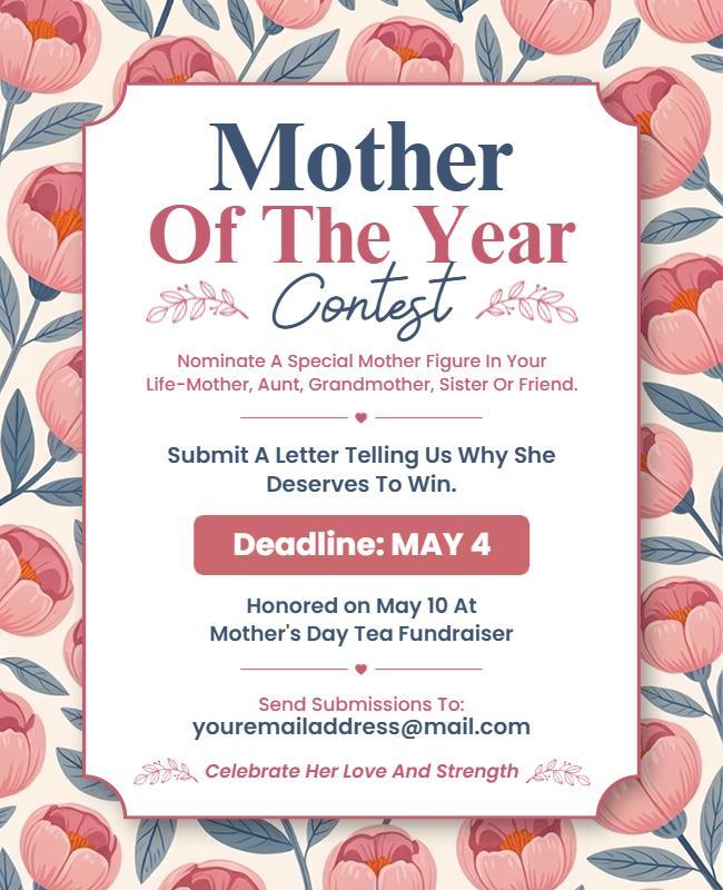 Mother of the Year Contest Flyer Template
