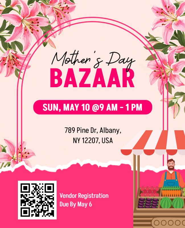 Mother's Day Bazaar Event Flyer Template