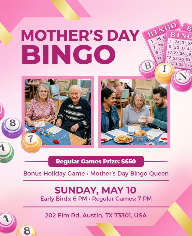 Mother's Day Bingo Event Flyer Template
