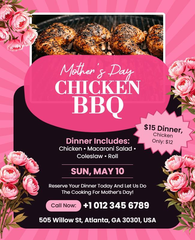 Mother's Day Chicken BBQ Event Flyer Template