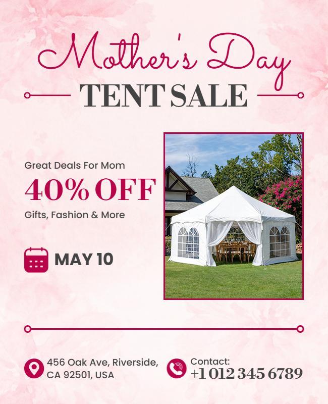 Mother's Day Tent Sale Discount Flyer Template