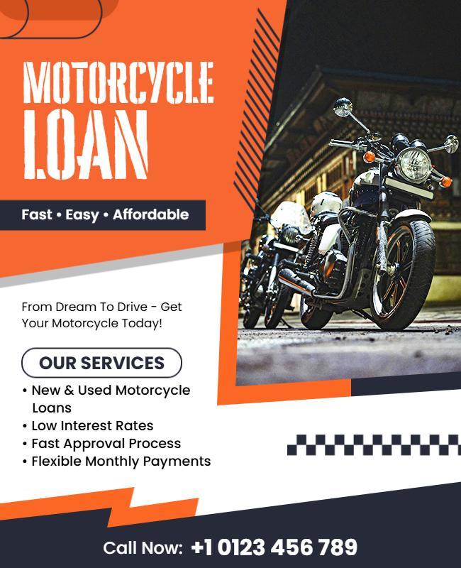 Motorcycle Loan Services Promotional Flyer Template