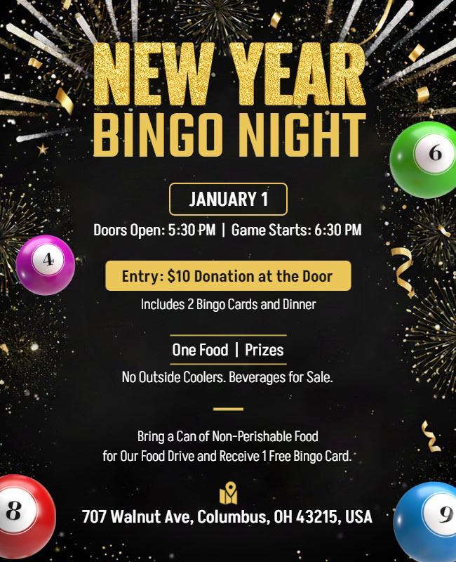 New Year Bingo Night Event Flyer Template