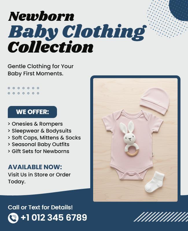 Newborn Baby Clothing Collection Promotional Flyer Template