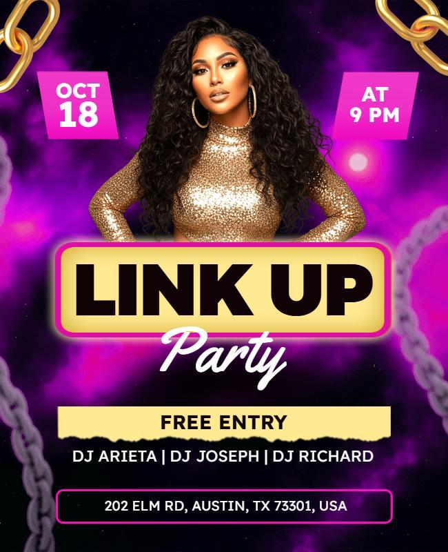 Nightclub Link up Party Event Flyer Template