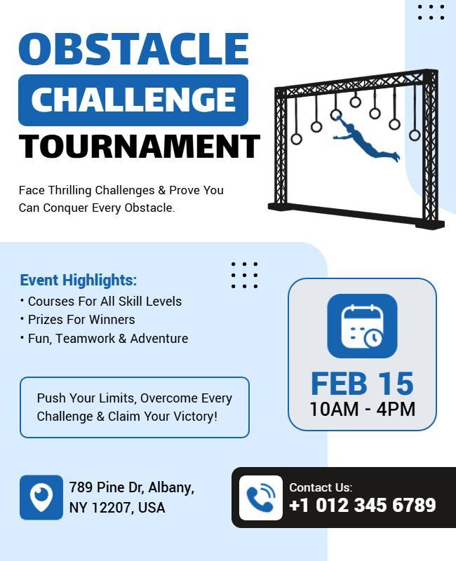 Obstacle Challenge Tournament Event Flyer Template