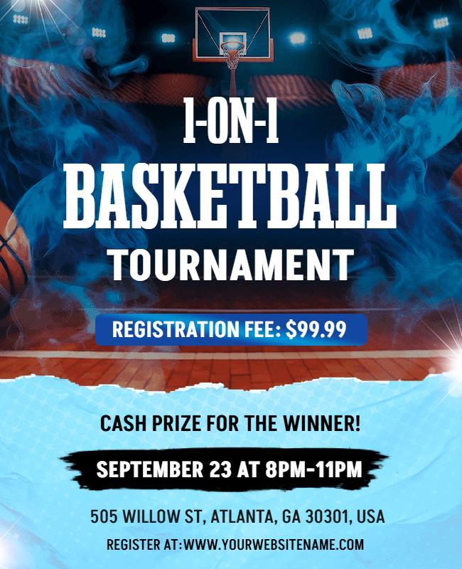 One-on-One Basketball Tournament Flyer Template