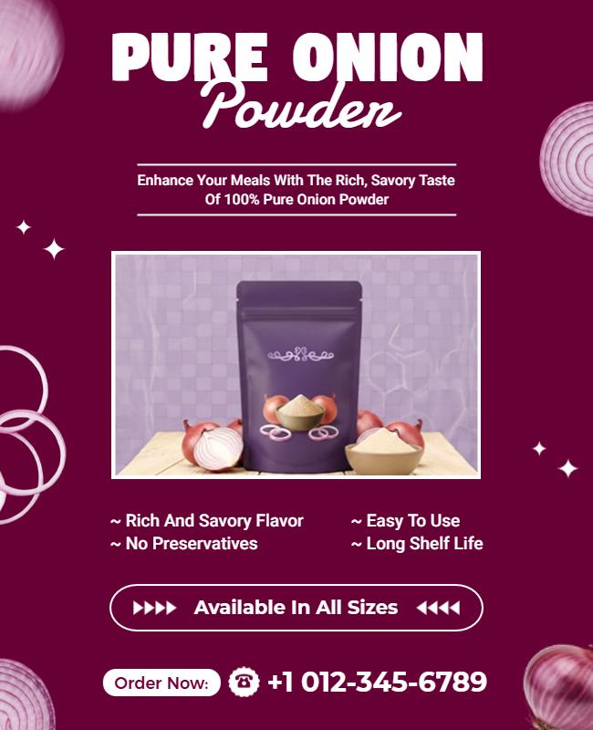 Onion Powder Product Promotion Flyer Template