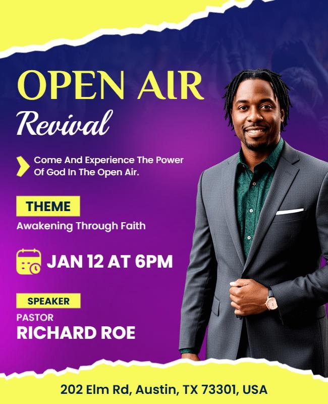 Open Air Revival Church Event Flyer Template