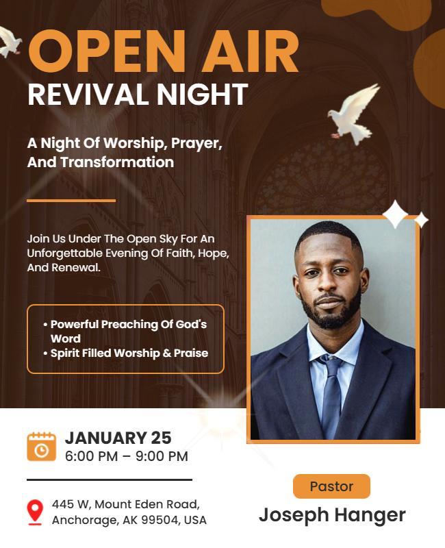 Open Air Revival Night Event Flyer Template