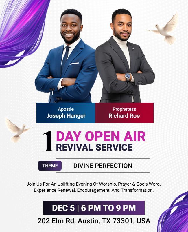 Open Air Revival Service Event Flyer Template