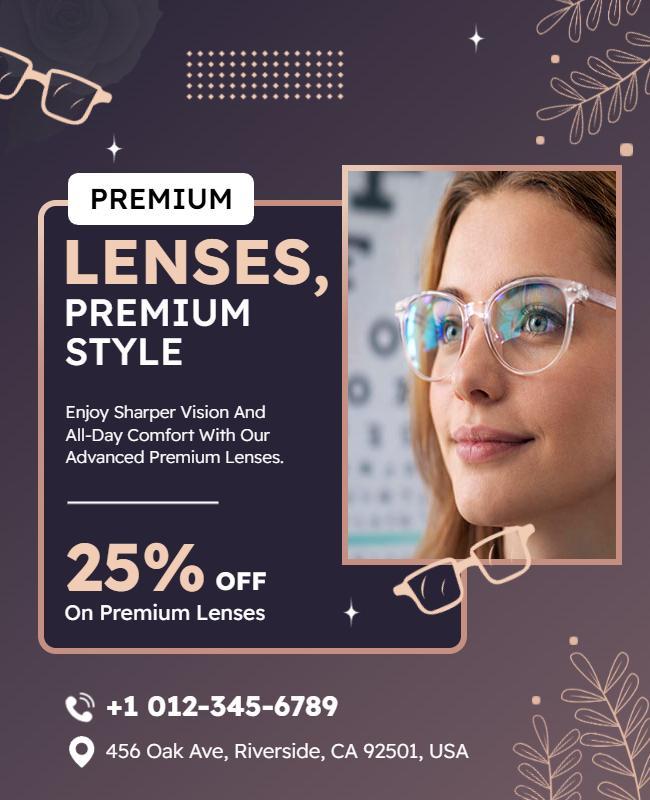 Optical Store Premium Lenses Promotional Flyer Template